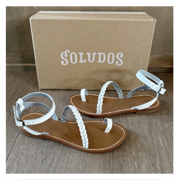 Soludos | Shoes | Soludos Madrid Strappy Leather Sandal In White | Poshmark